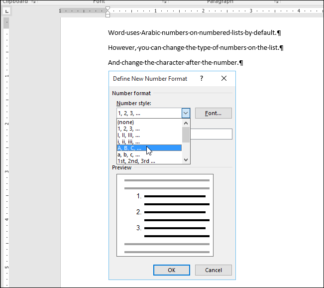 Cómo cambiar el tipo de números utilizados en una lista numerada de Word