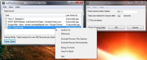 Cerrar tareas inactivas