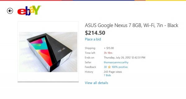 eBay lanza la aplicación Windows 8 Store