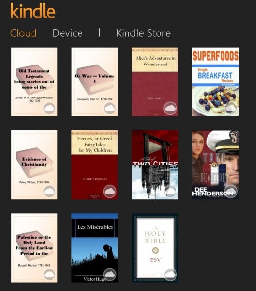 La aplicación de Windows 8 Kindle