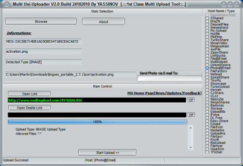 Multi Uni Uploader, subir archivos a Hosters de archivos