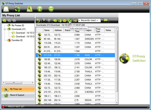 Descargue, verifique y utilice servidores proxy con ST-ProxySwitcher