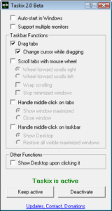 Windows Taskbar Software Taskix