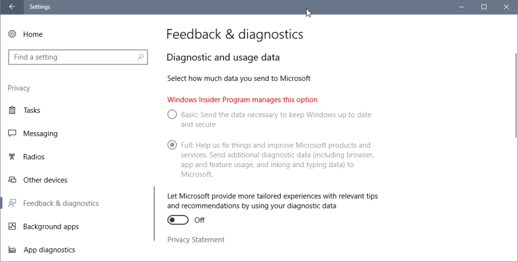 Windows 10 Información completa y básica de recopilación de datos de ...