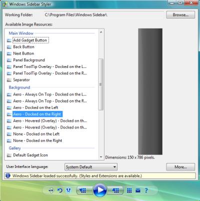 Windows Vista Sidebar Styler