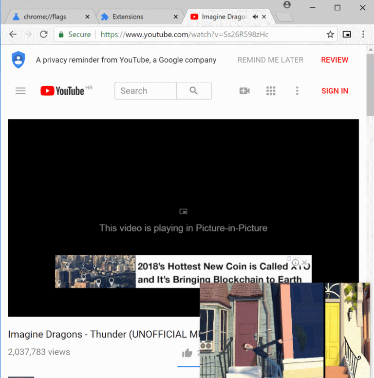 Activar el nuevo modo Picture-in-Picture de Chrome