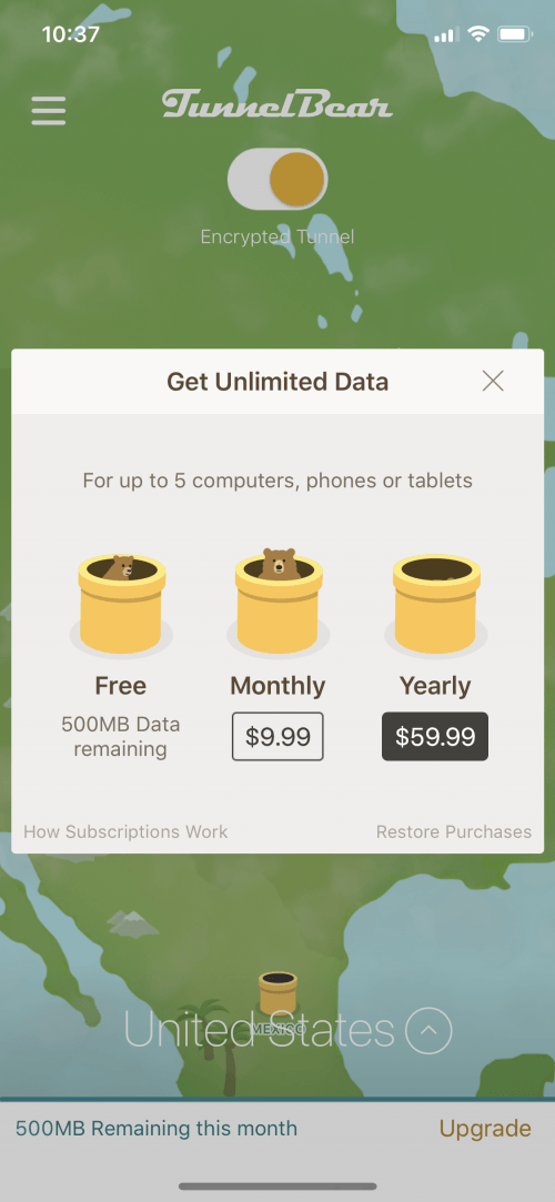 Mantenga su ubicación y navegación privada con la aplicación TunnelBear VPN
